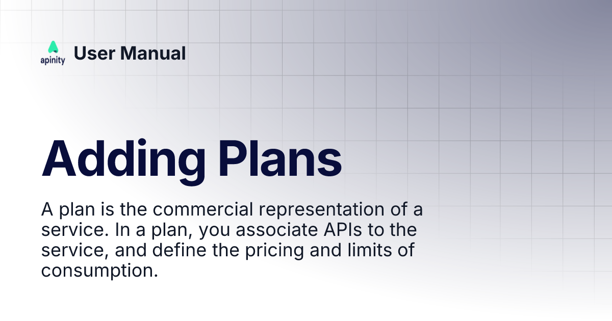 Adding Plans | User Manual
